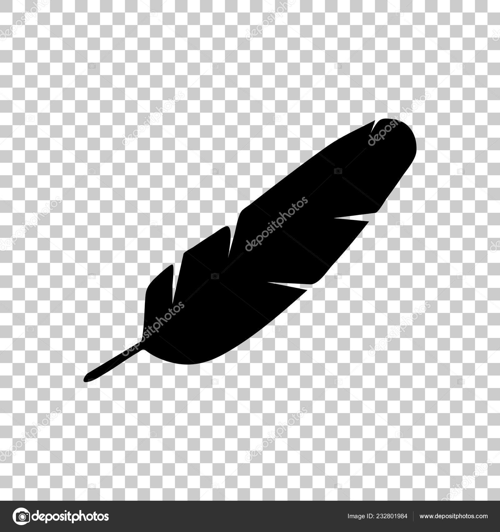 Simple Icon Feather Black Icon Transparent Background Stock Vector by ...