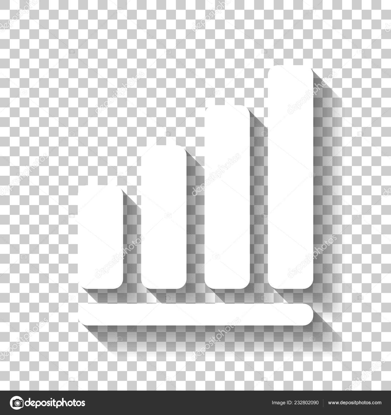 Growing Graph Line Icon White Icon Shadow Transparent Background Stock ...