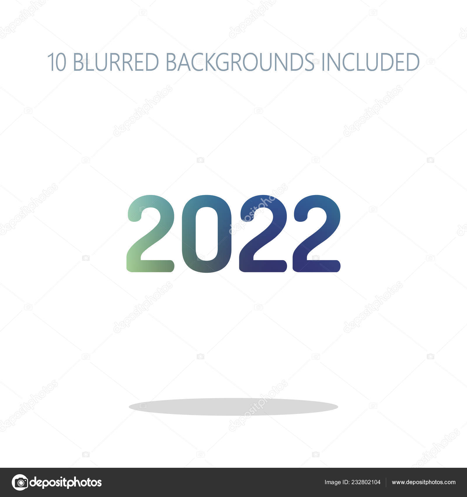 2022 Number Icon Happy New Year Colorful Logo Concept Simple ⬇ Vector ...