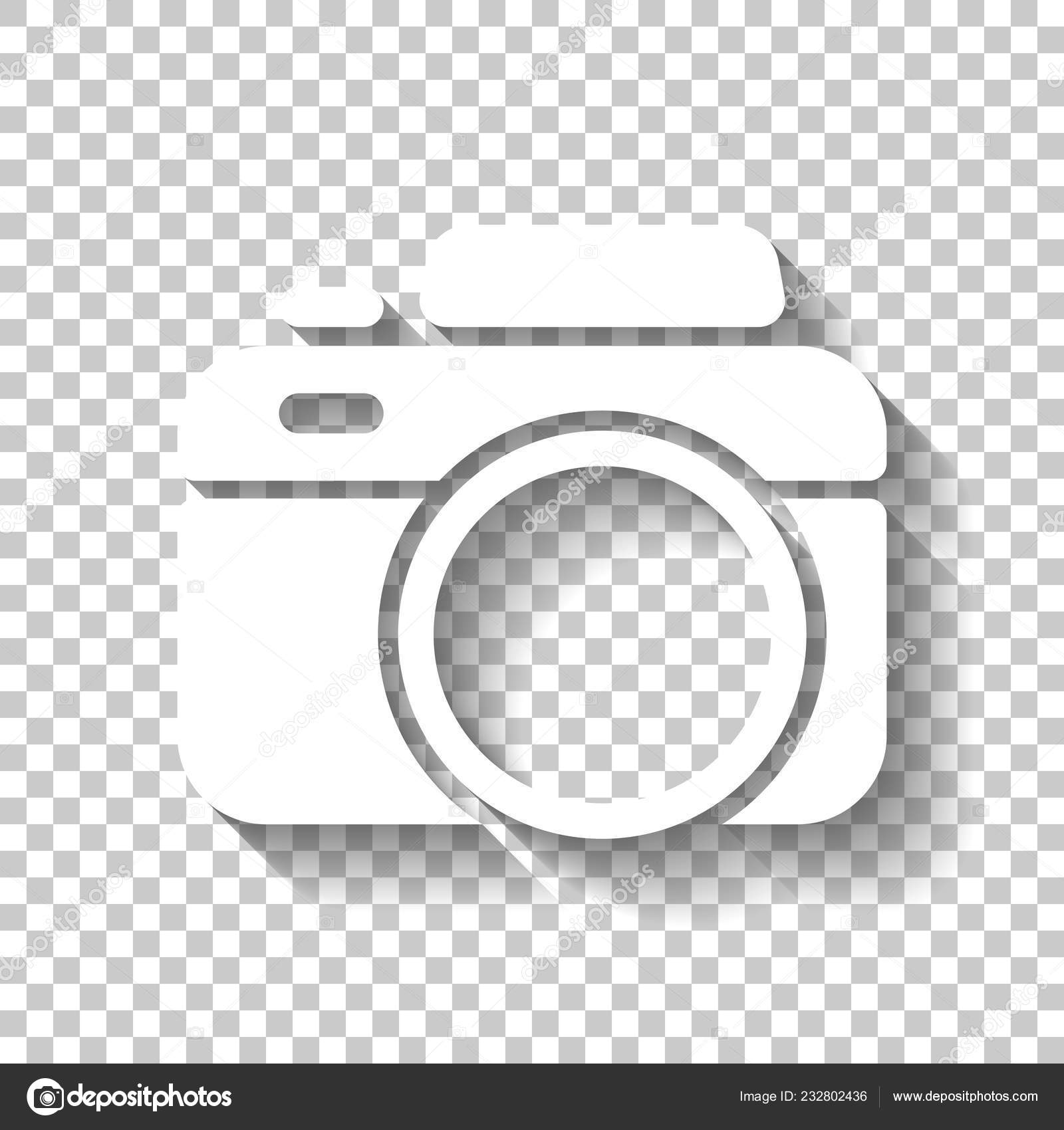 Photo Camera Simple Icon White Icon Shadow Transparent Background Stock ...