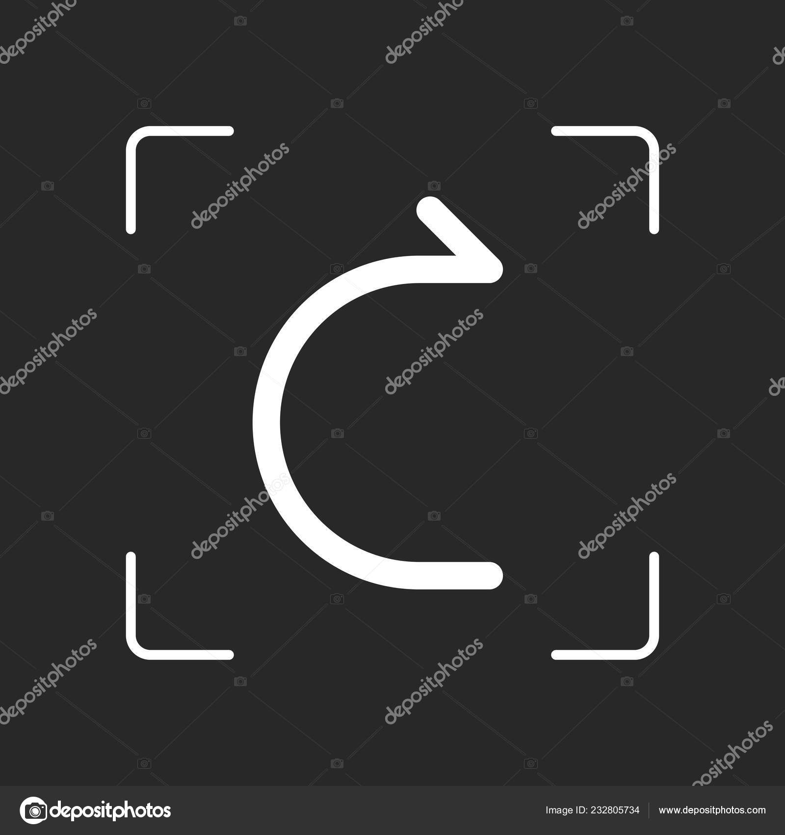 Simple Arrow Forward Linear Thin Outline White Object Camera Autofocus ...