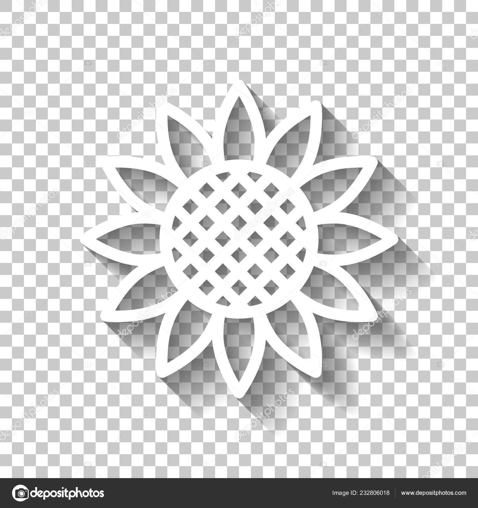 Sunflower Plant Nature Icon White Icon Shadow Transparent Background ...