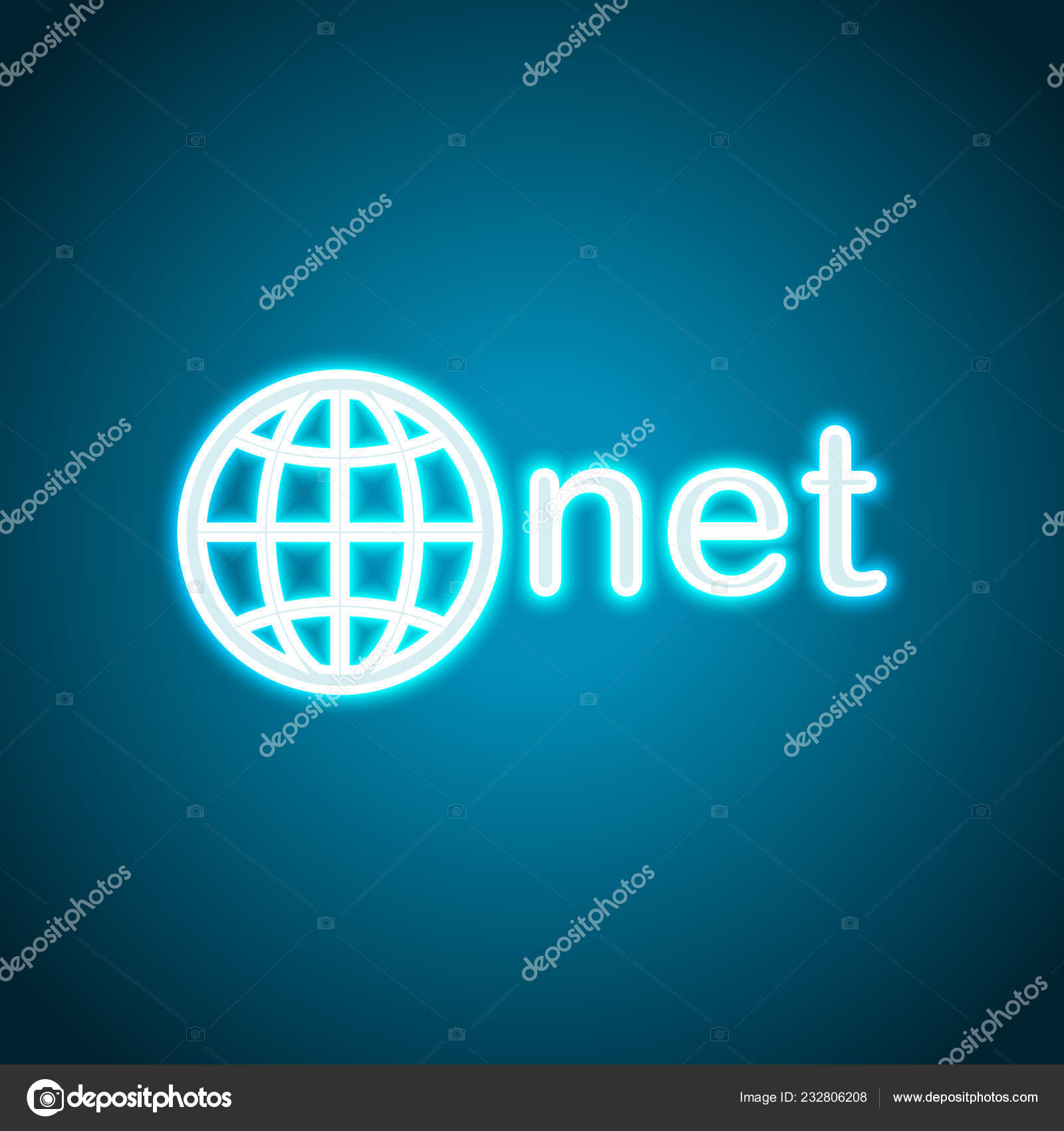 One Main Domains Globe Net Neon Style Light Decoration Icon Stock ...