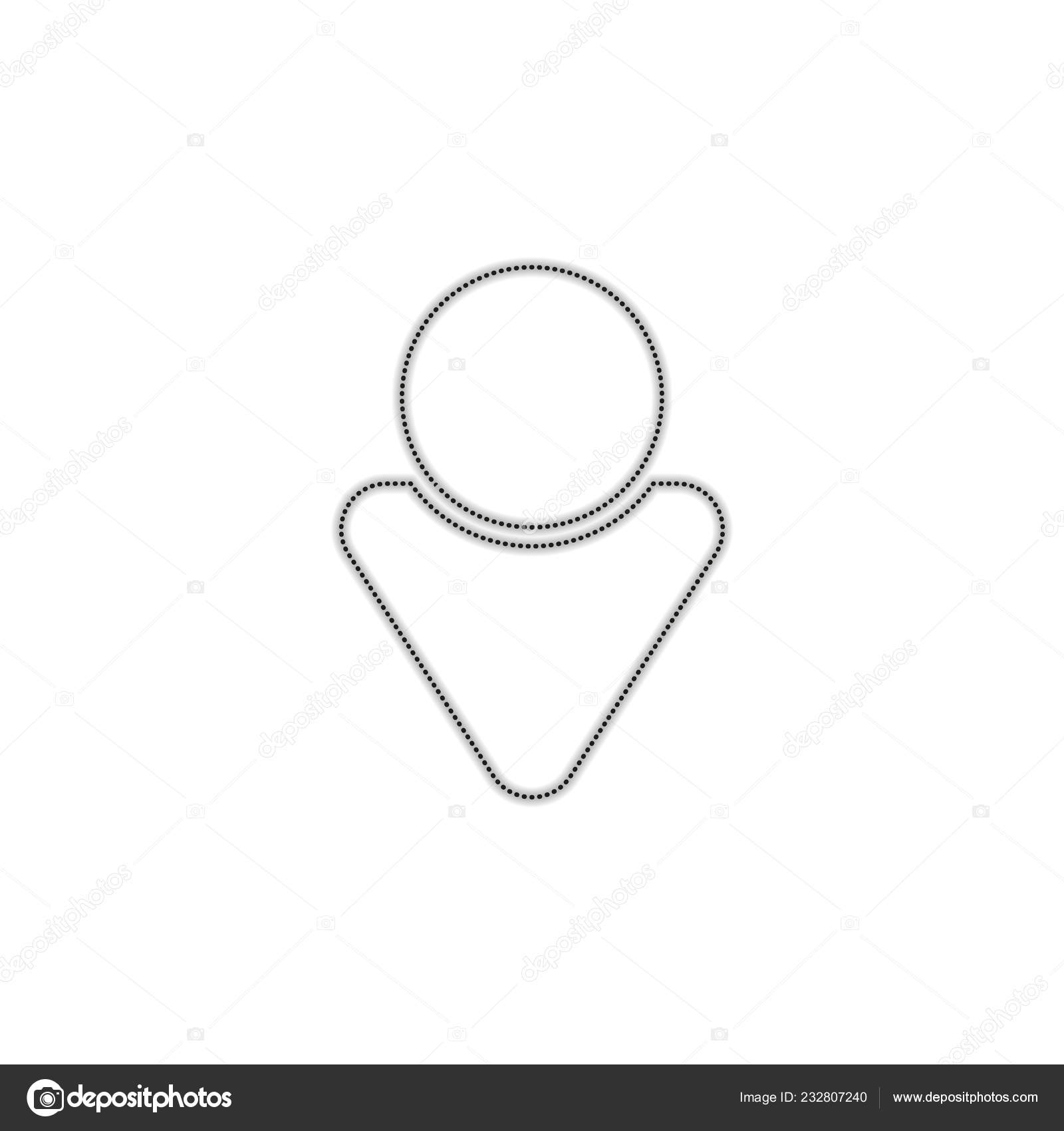 Simple Male Symbol Man Icon Dotted Outline Silhouette Shadow White ...