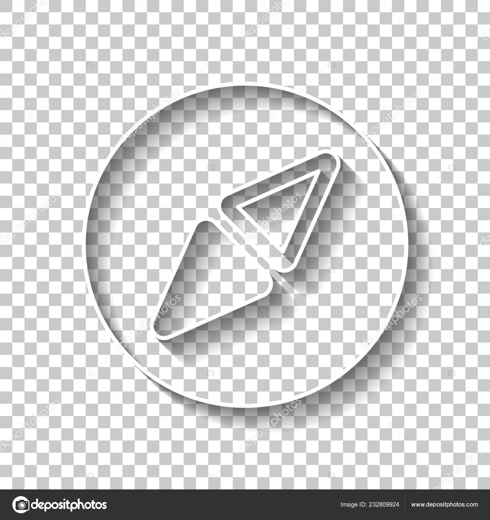 Simple Compass Icon White Outline Sign Shadow Transparent Background ...