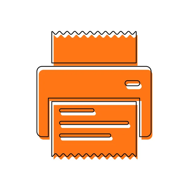 Printer Receipt Simple Icon Orange Neon Style Black Background Light ...