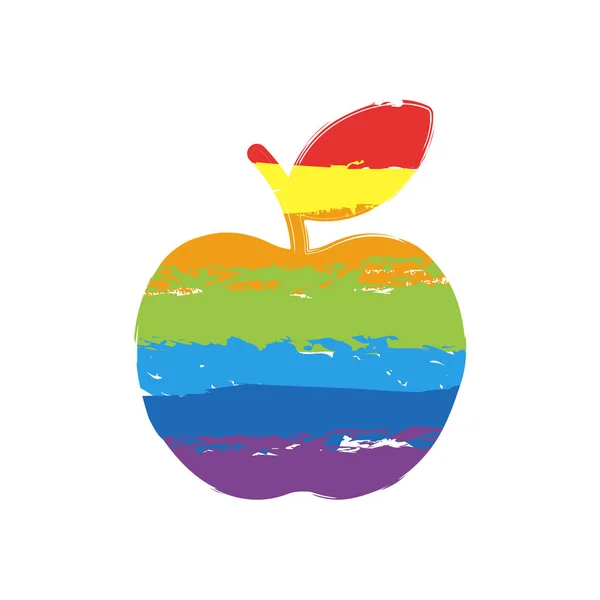 Apple Books Icon Knowledge Logo Drawing Sign Lgbt Style Seven Stock ...