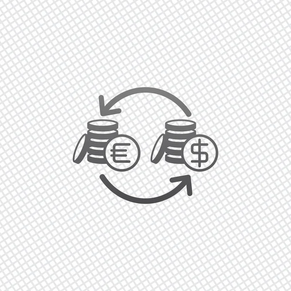 Change Money Icon Set Paper Style Icons Shadow Gray Background Stock ...