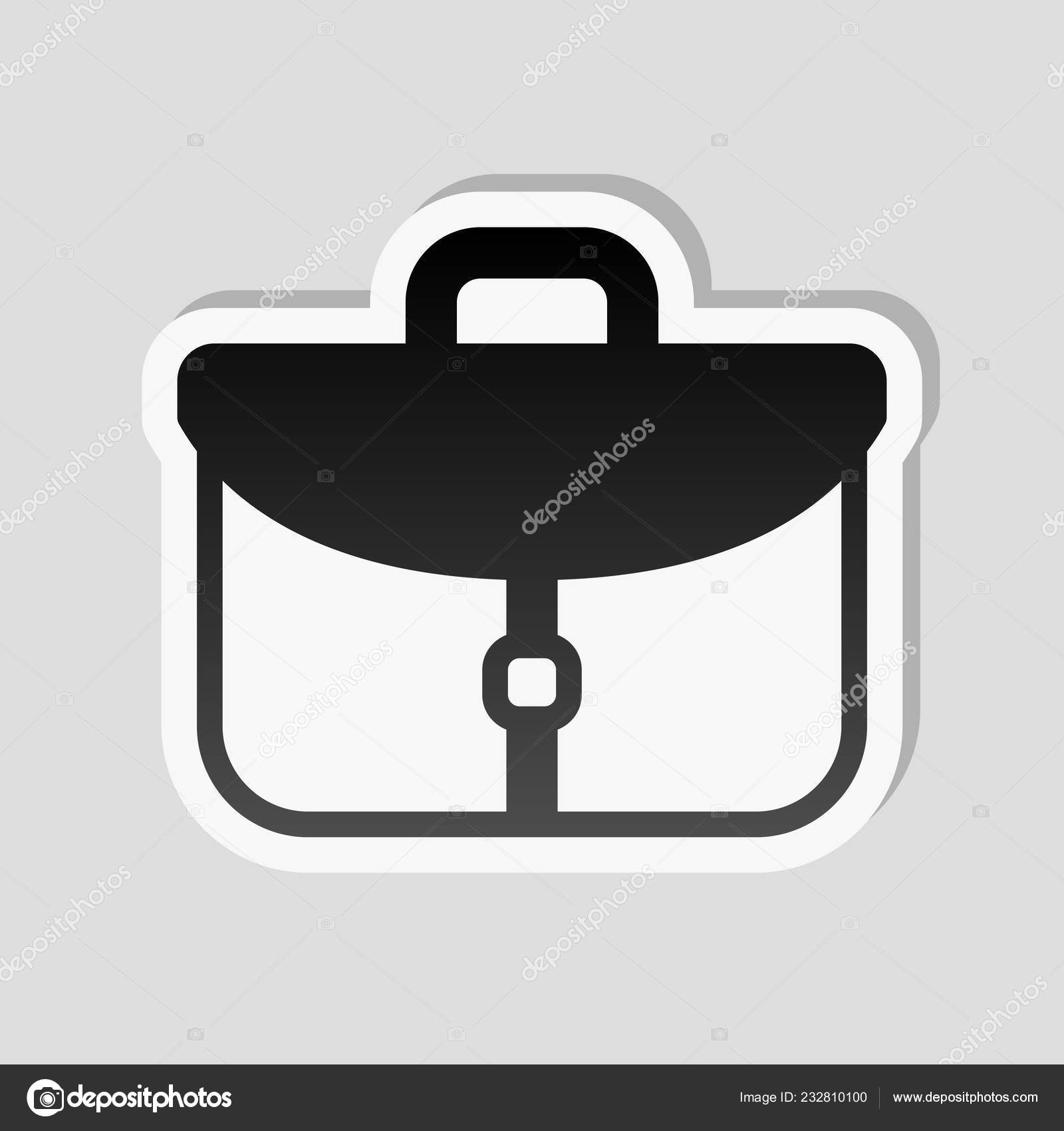 Briefcase Office Bag Sticker Style White Border Simple Shadow Gray ...