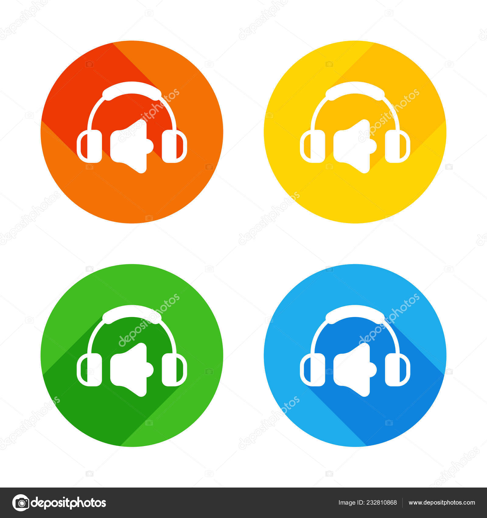 Headphones Volume Level Max Volume Level Simple Icon Flat White Stock ...