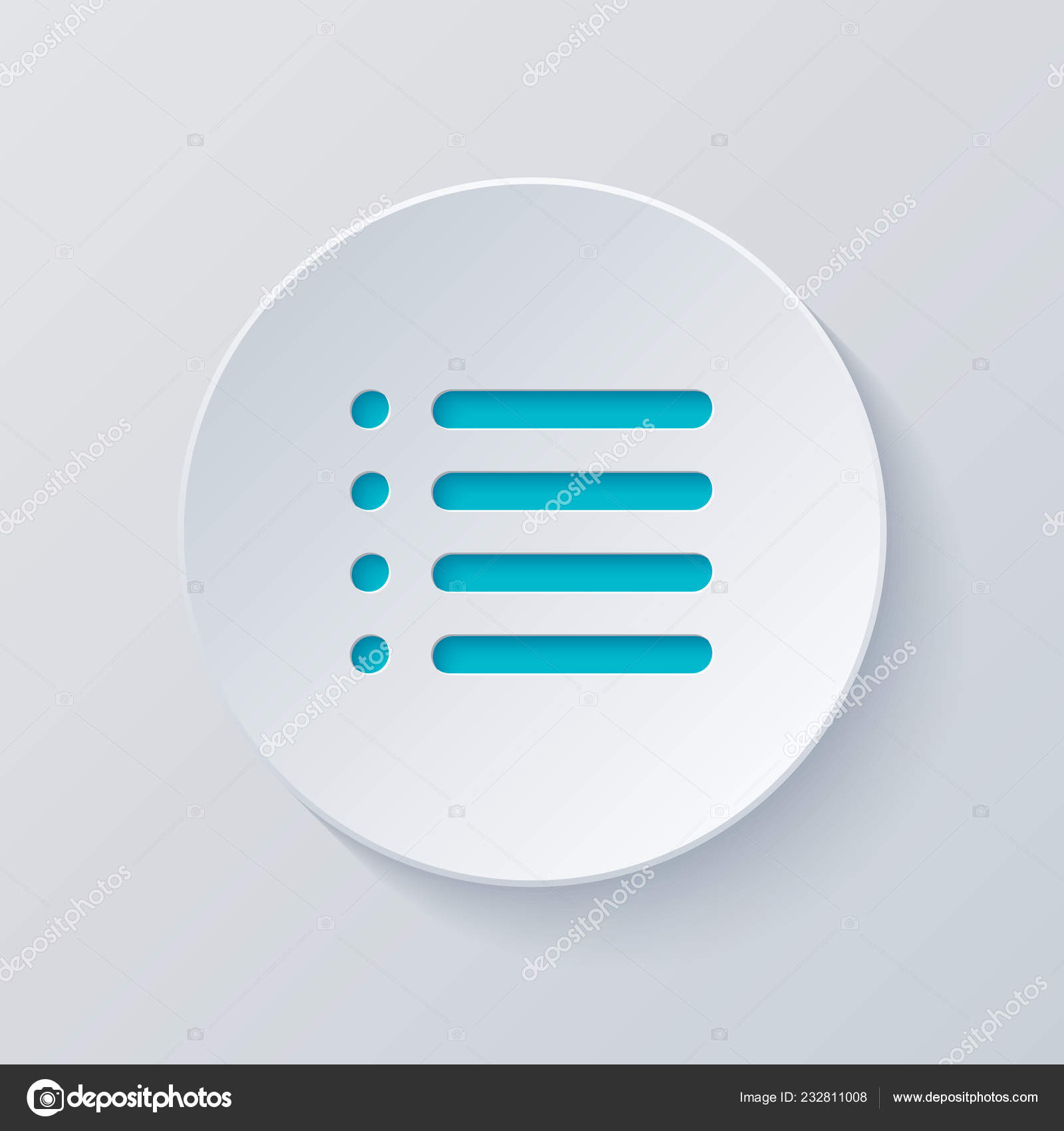 Simple List Menu Icon Cut Circle Gray Blue Layers Paper Stock Vector Image by ©fokas.pokas ...