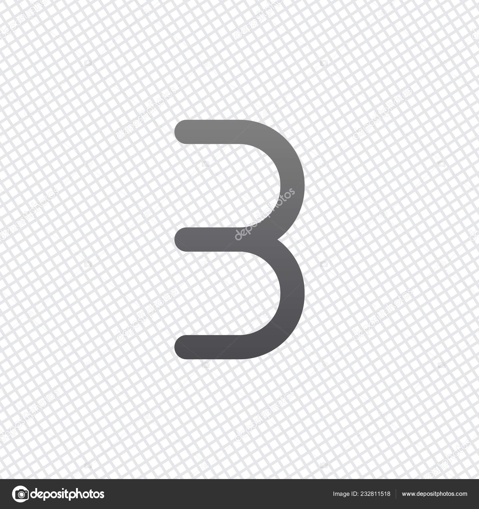 Number Three Numeral Simple Letter Grid Background Stock Vector by ...