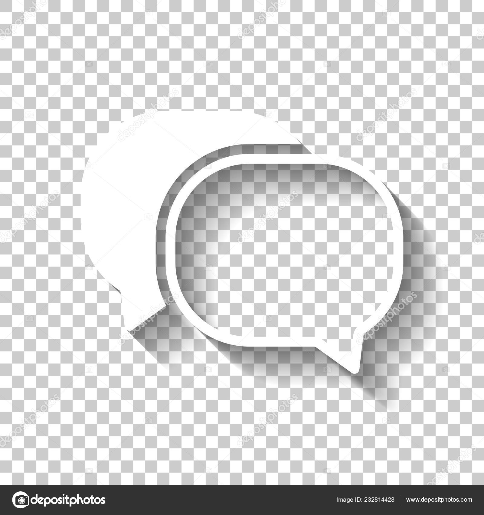 Ikon Obrolan Ikon Putih Dengan Bayangan Pada Latar Transparan Vektor ...