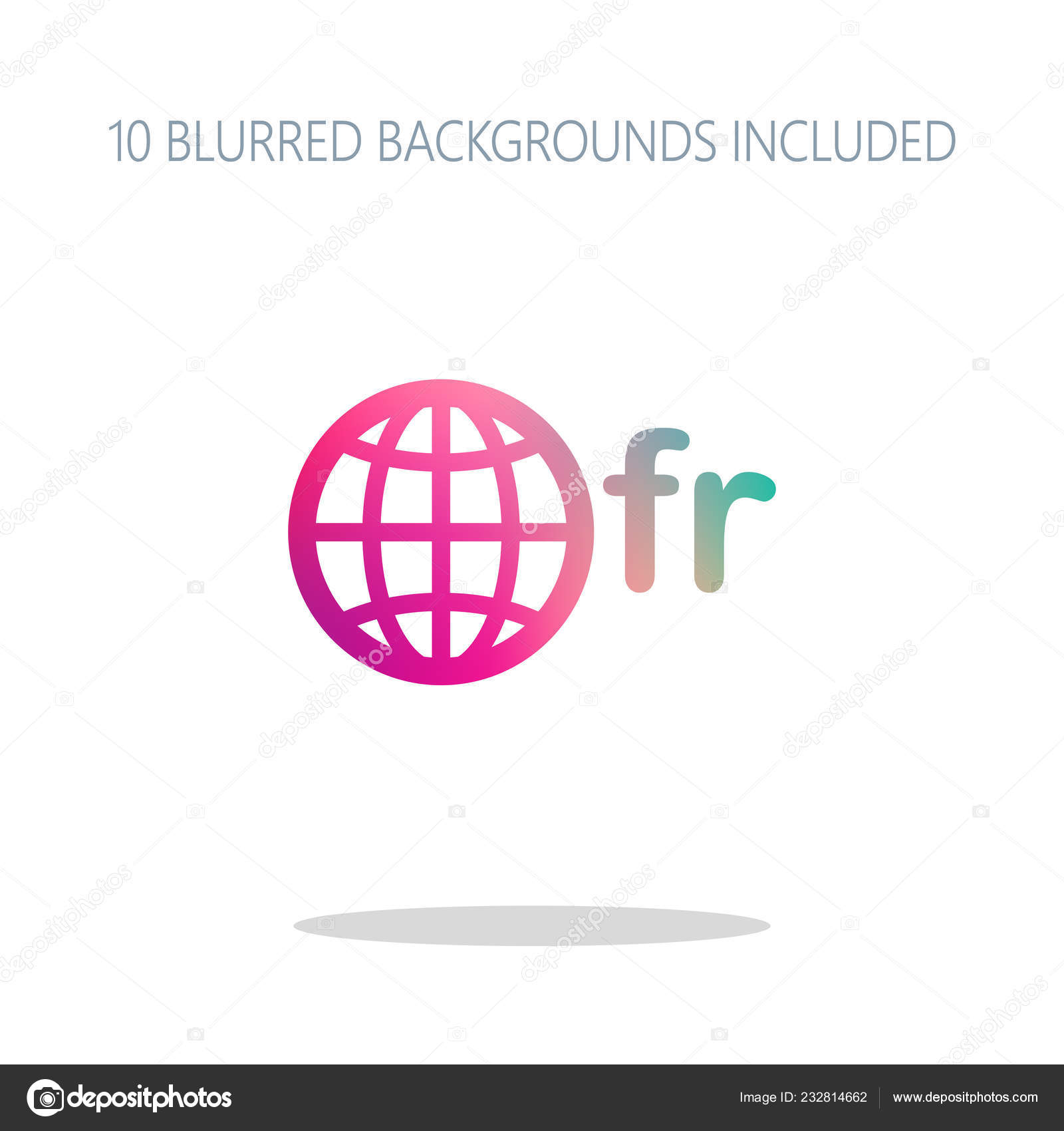Domain France Globe Colorful Logo Concept Simple Shadow White Different ...