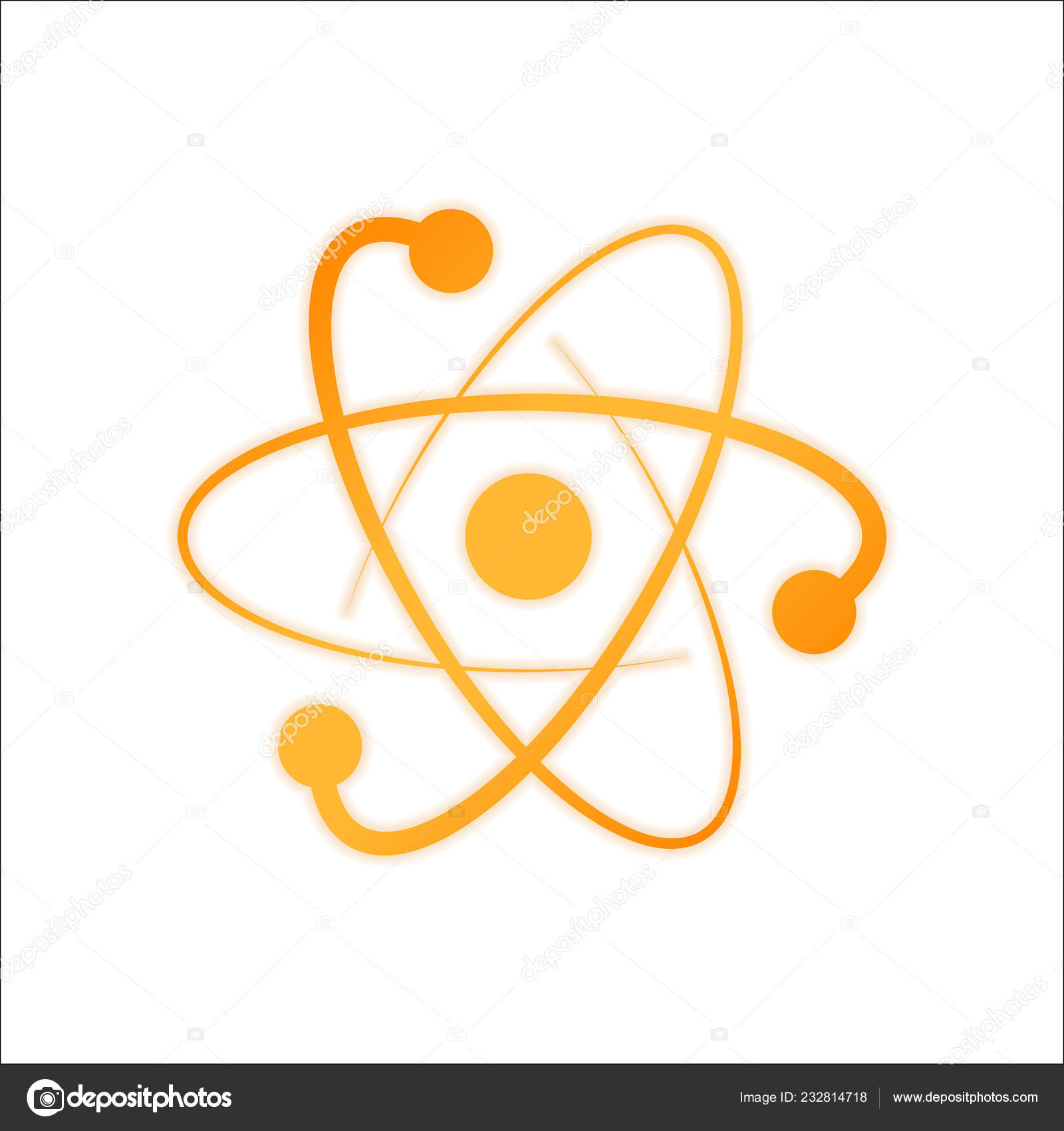 Scientific Atom Symbol Logo Simple Icon Orange Sign Low Light Stock ...