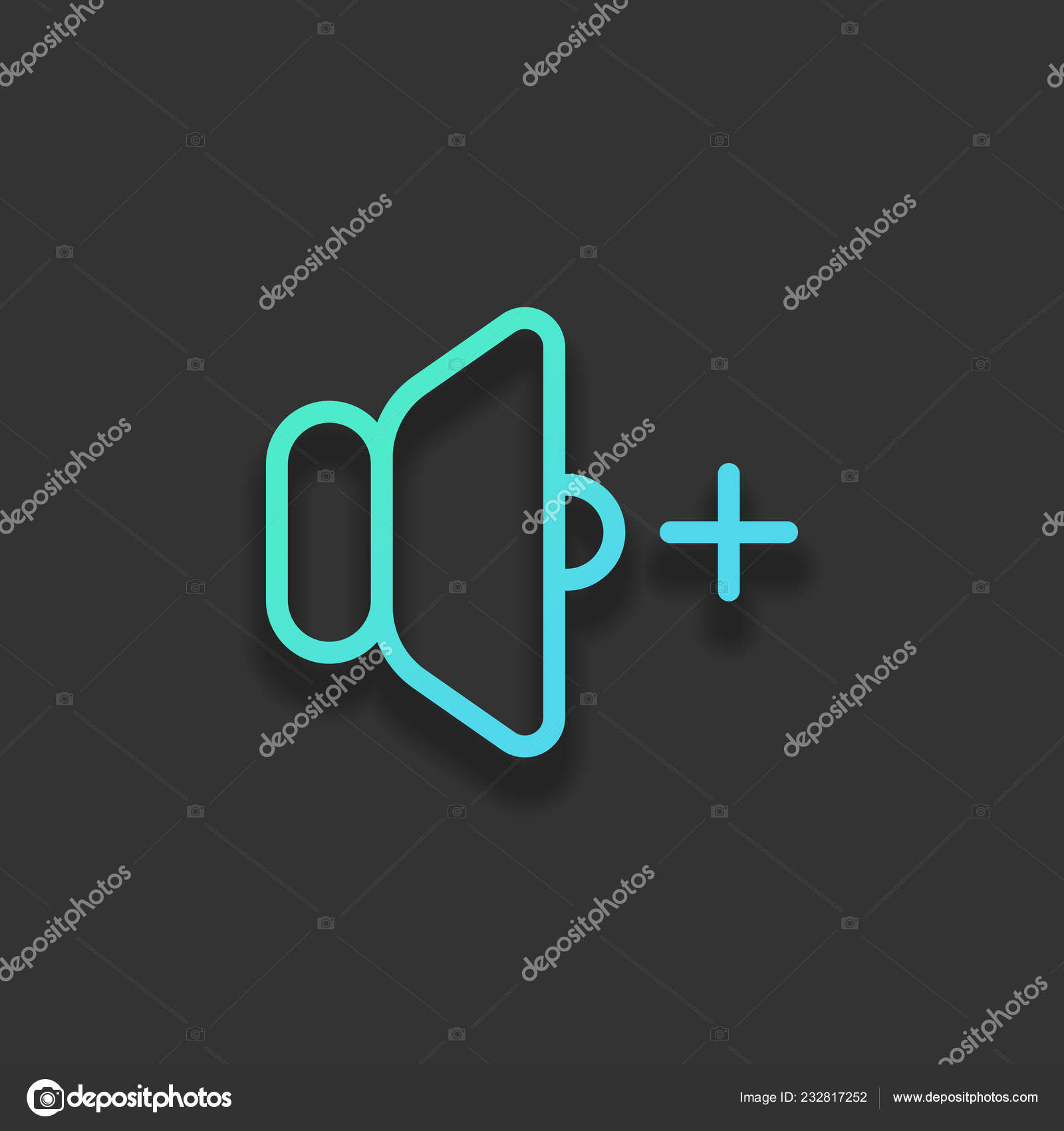Volume Icon Colorful Logo Concept Soft Shadow Dark Background Icon ...