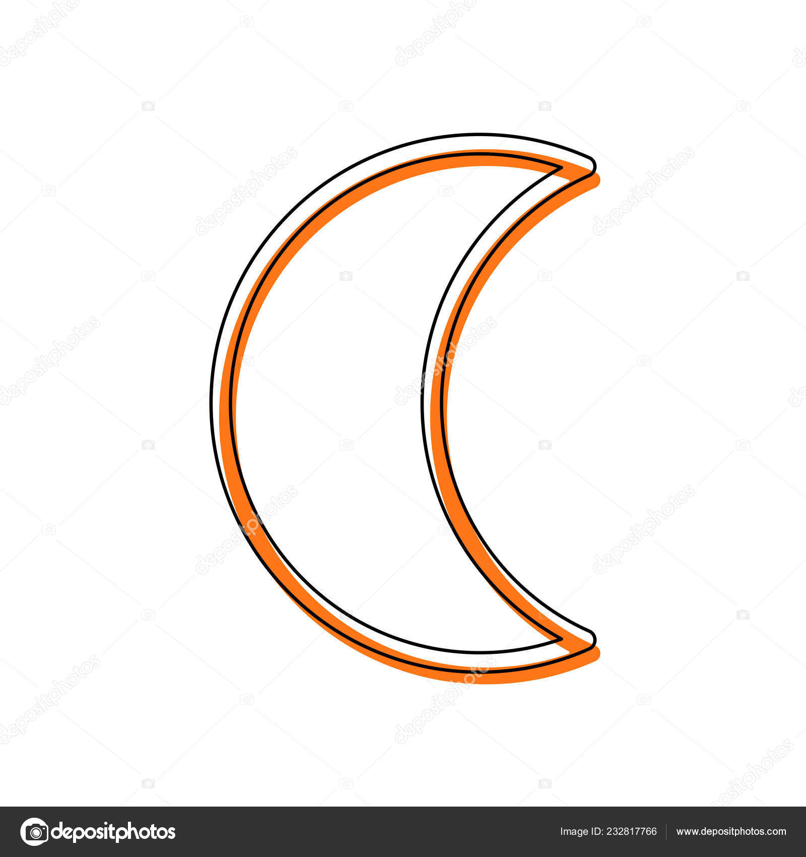 Simple Moon Weather Symbol Linear Icon Thin Outline Isolated Icon Stock ...