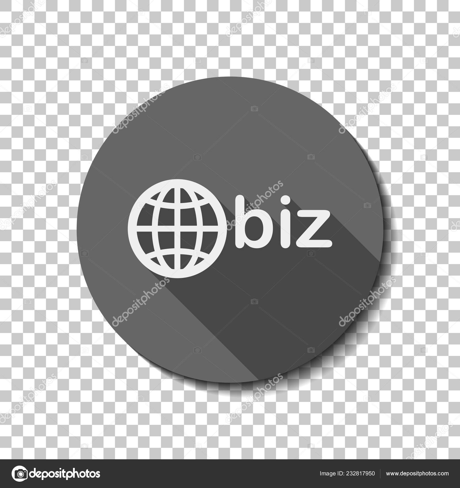 Domain Business Globe Biz White Flat Icon Long Shadow Circle Stock ...