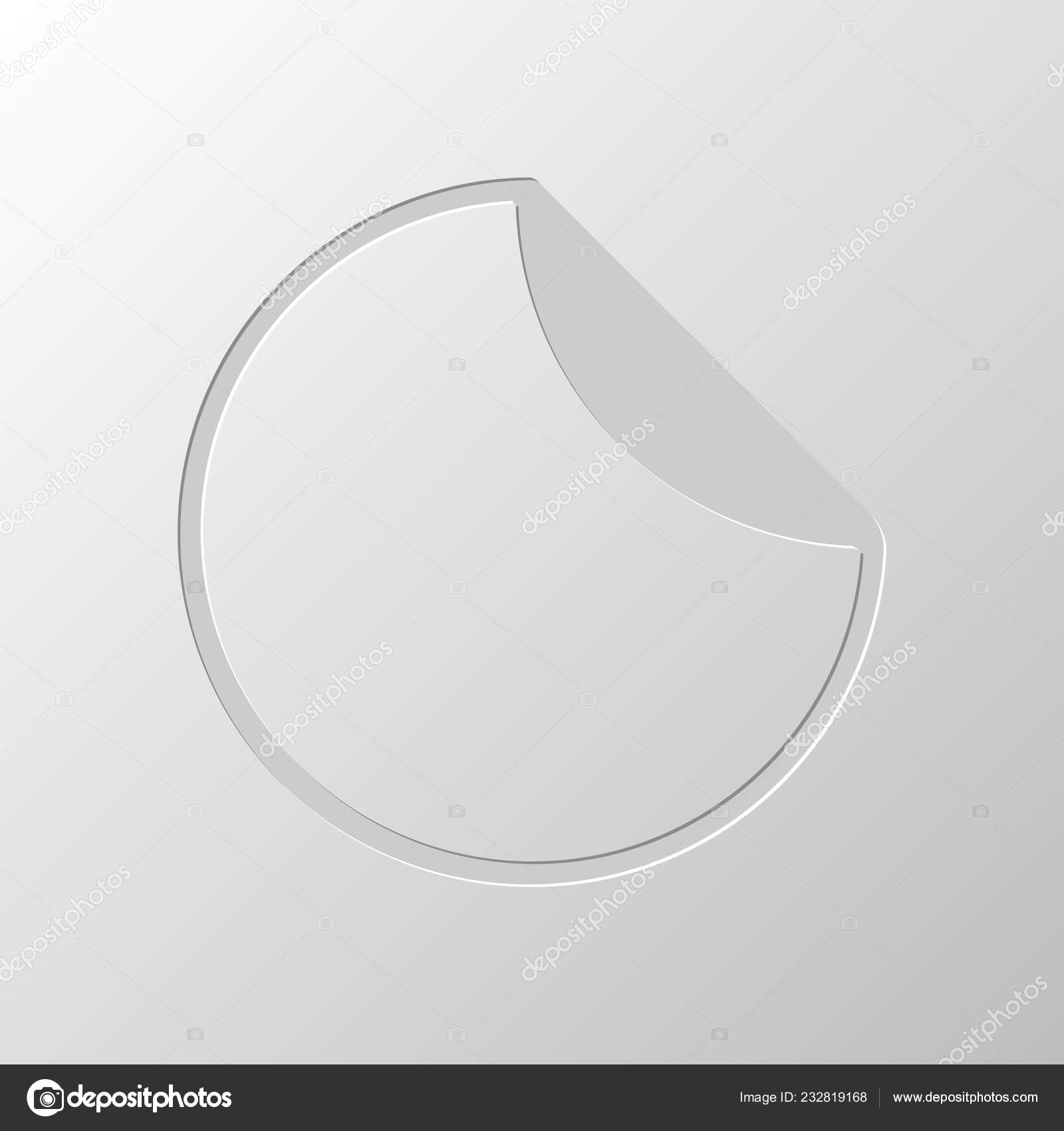 Sticker Bent Edge Paper Design Cutted Symbol Pitted Style Stock Vector ...