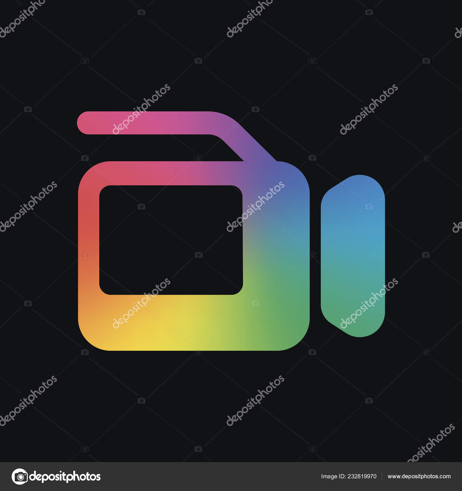 Video Camera Screen Rainbow Color Dark Background Stock Vector Image by ...