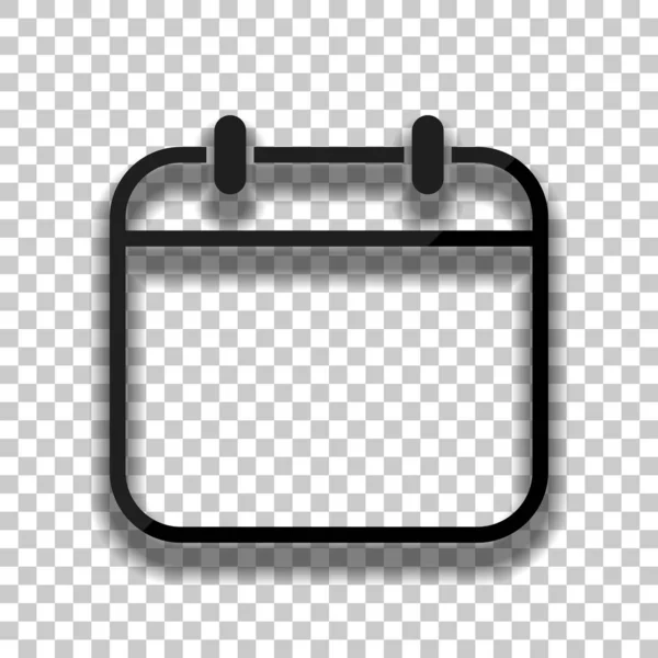 Simple Calendar Icon White Icon Shadow Transparent Background ⬇ Vector ...