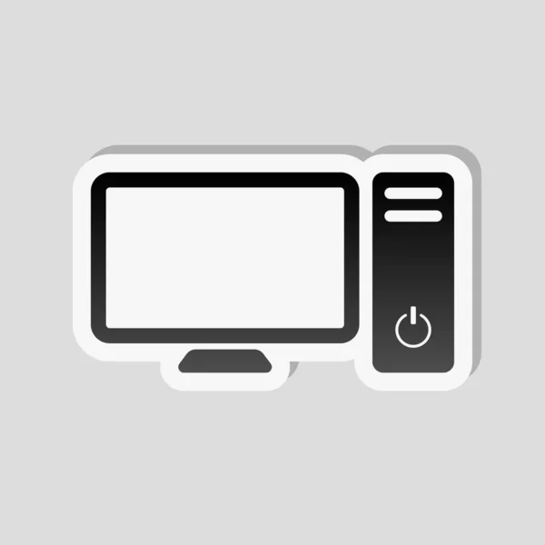 Personal Computer System Unit Monitor Dotted Outline Silhouette Shadow ...