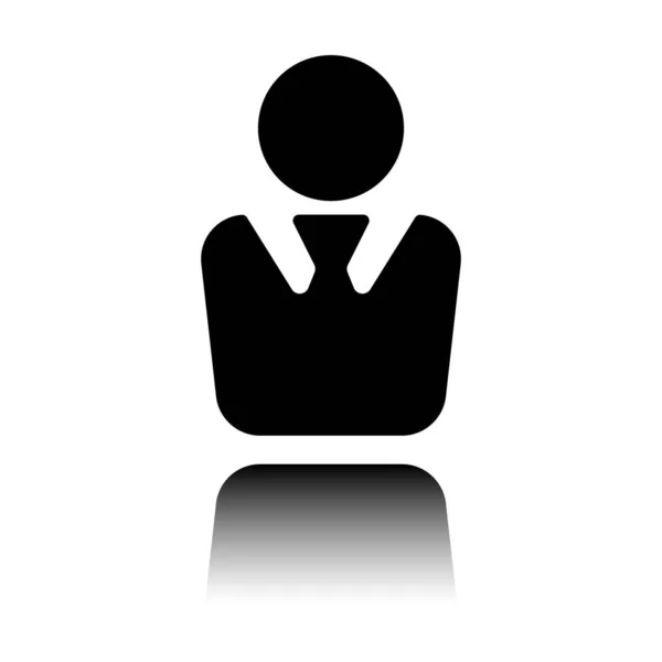 Simple Male Symbol Man Icon Black Icon Mirror Reflection White Stock ...