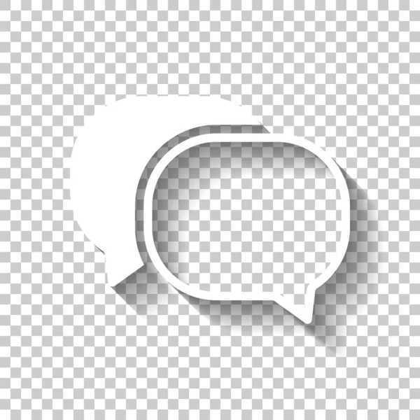 Chat Icon White Icon Shadow Transparent Background Stock Vector Image ...