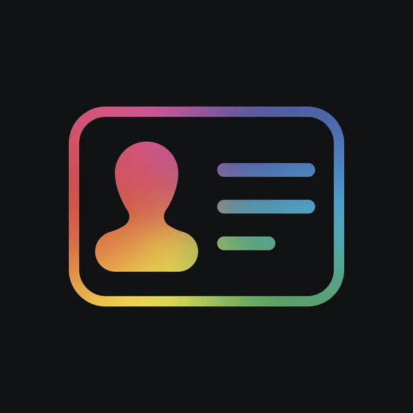 Identification Card Icon Profile Rainbow Color Dark Background Stock ...