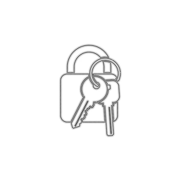 Lock Keys Icon White Outline Sign Shadow Transparent Background Stock ...