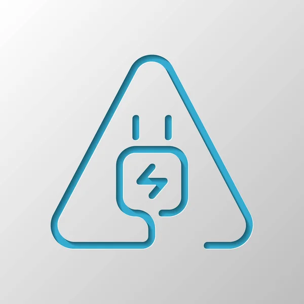 Electric Power Plug Warning Triangle Simple Linear Icon Thin Outline ...