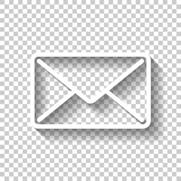 Mail Open Icon White Icon Shadow Transparent Background Stock Vector ...
