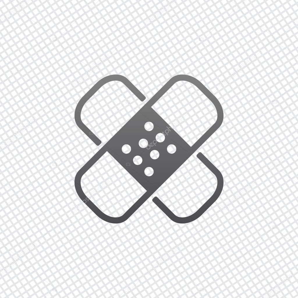 Icono de curita. Señal de yeso. Un par de parches. Icono lineal simple ...