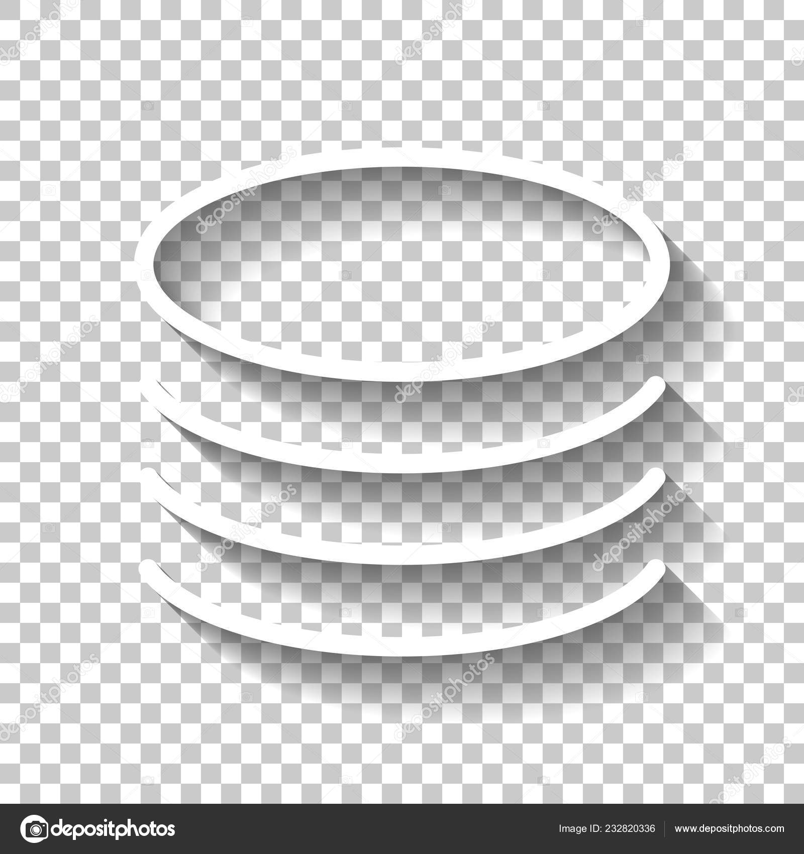 Database Icon Simple Linear Symbol Thin Outline White Icon Shadow Stock ...