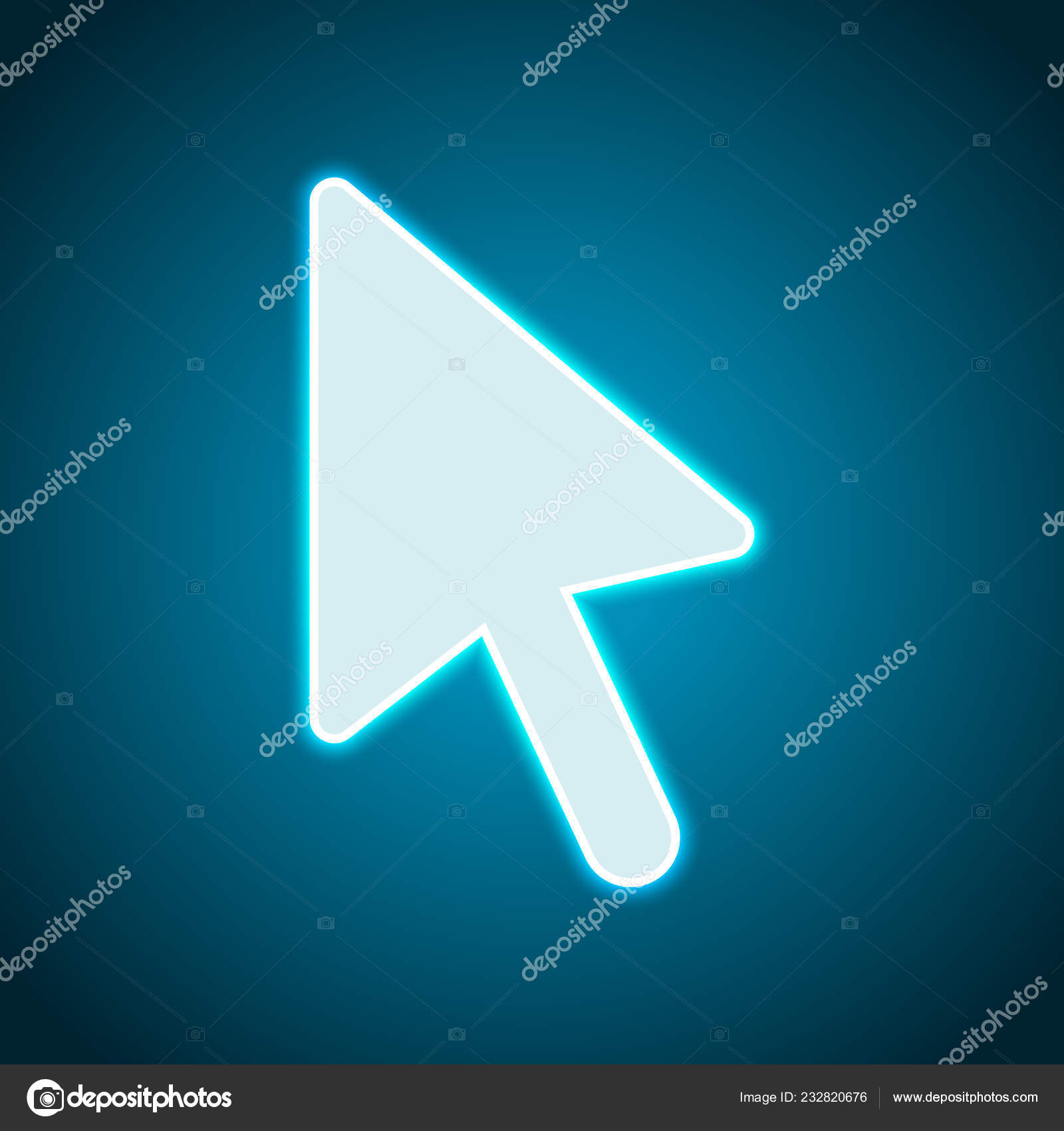 Ícone Seta Mouse Computador Estilo Néon Ícone Decoração Leve Símbolo ...