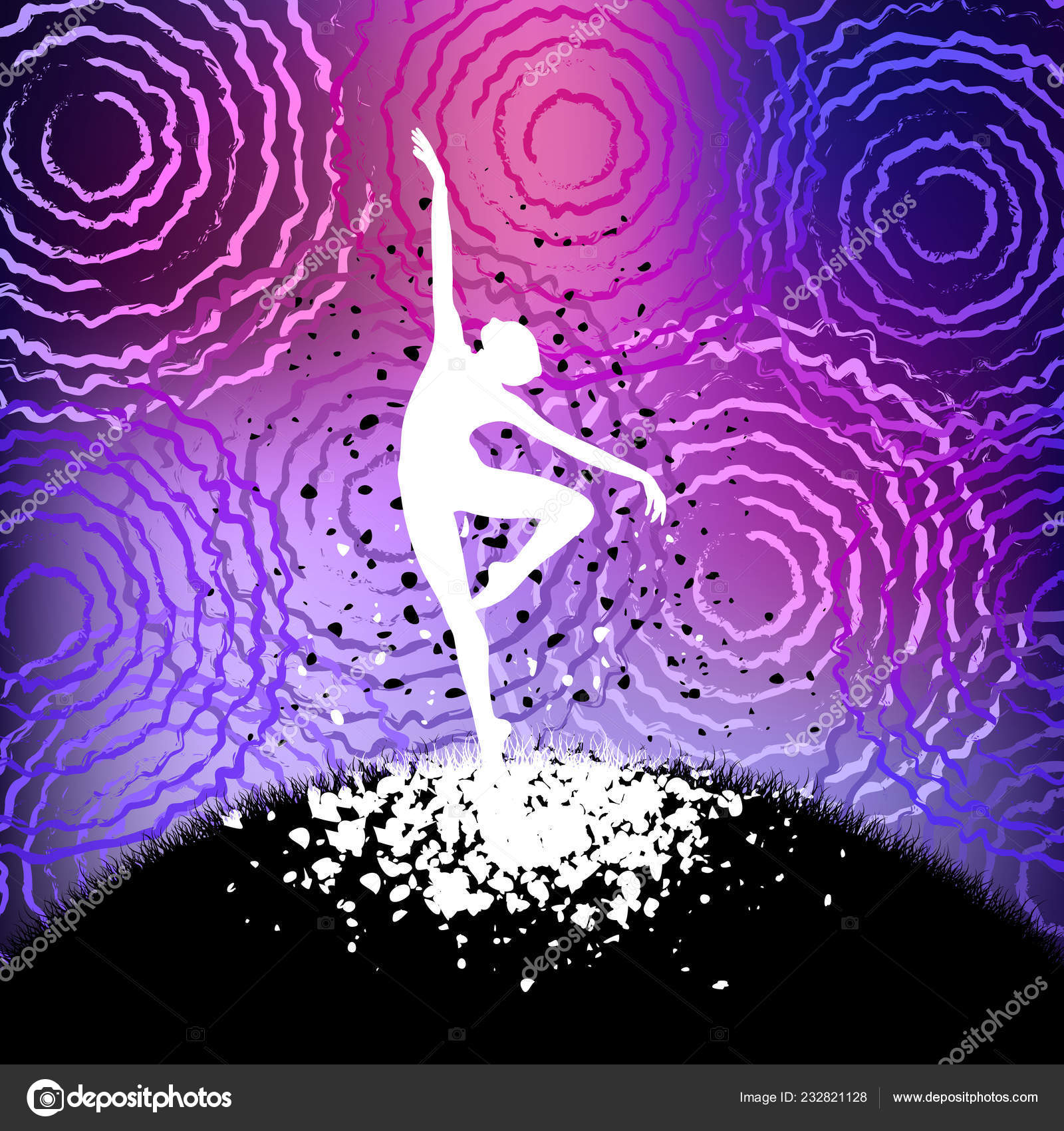 Music Poster Dancer Colorful Background Firework Splash Black White Ink ...