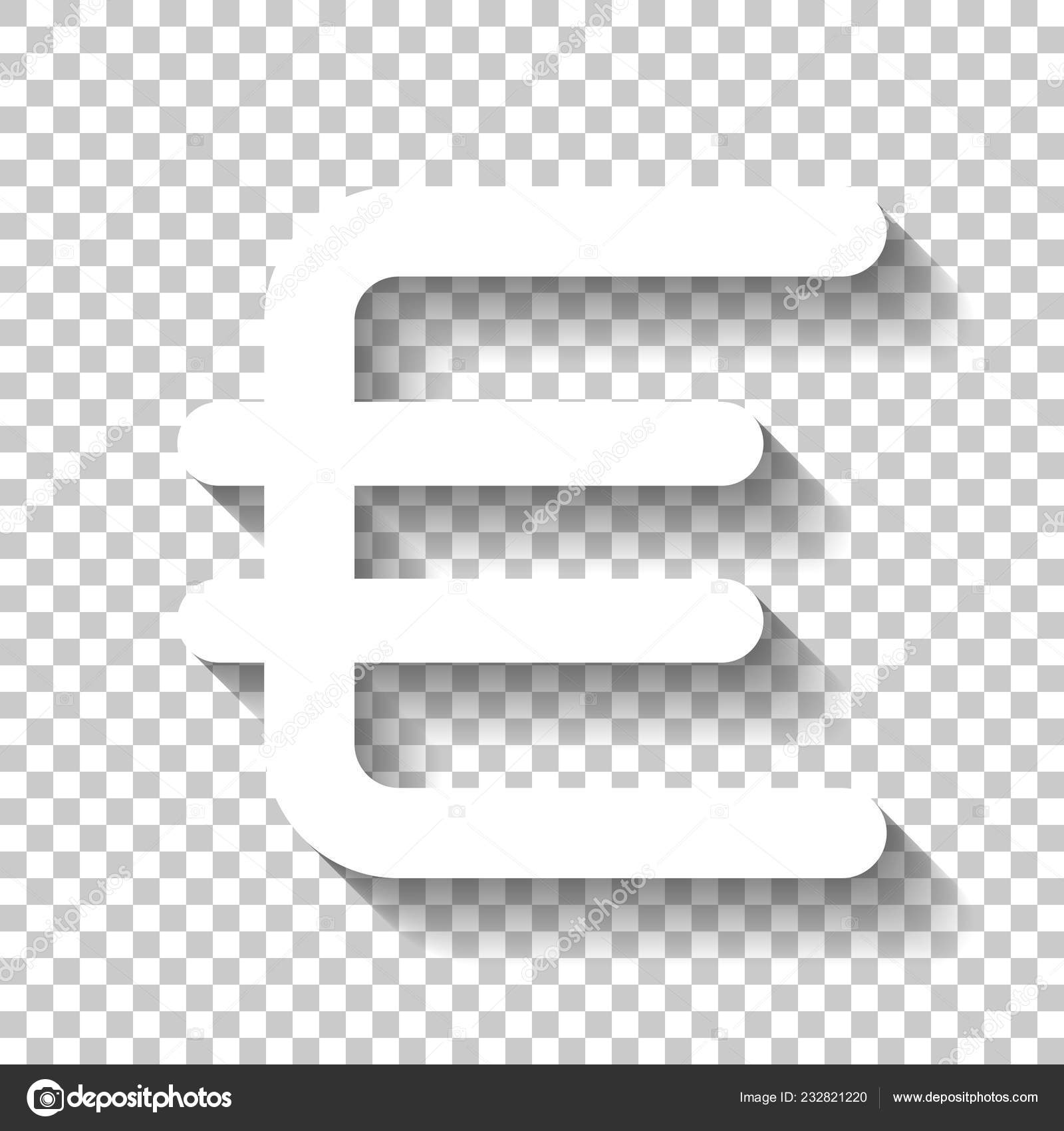 Euro Symbol Simple Icon White Icon Shadow Transparent Background Stock ...