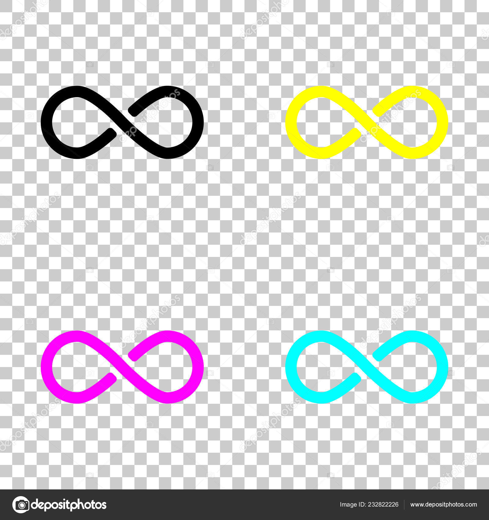 Infinity Symbol Simple Icon Colored Set Cmyk Icons Transparent ...