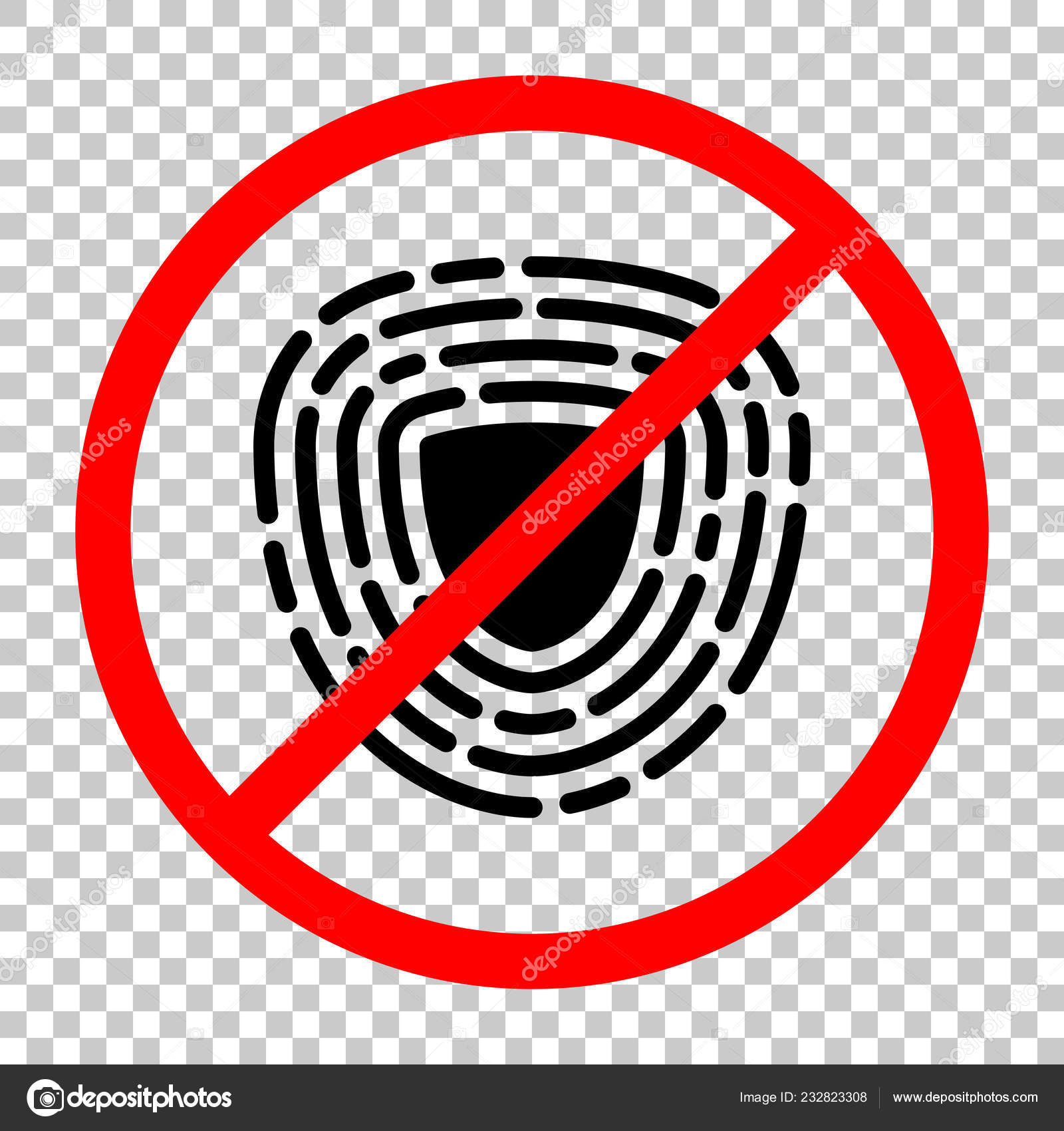 Escudo Huella Digital Logo Proteger Identificación Privada Icono ...