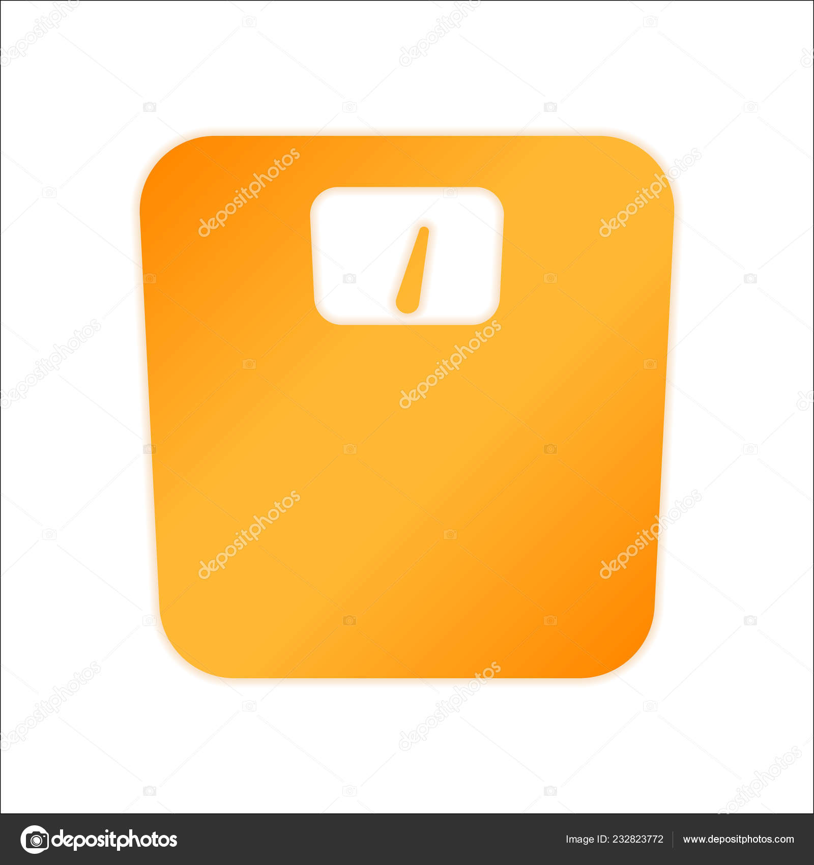 Silhouette Weights Simple Symbol Orange Sign Low Light White Background ...