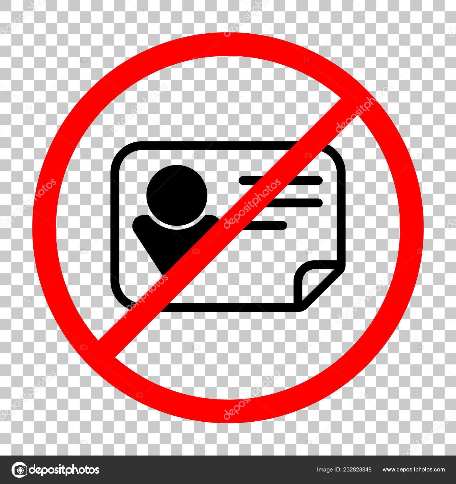 Icono Tarjeta Identificación Estilo Lineal Permitido Objeto Negro Señal ...