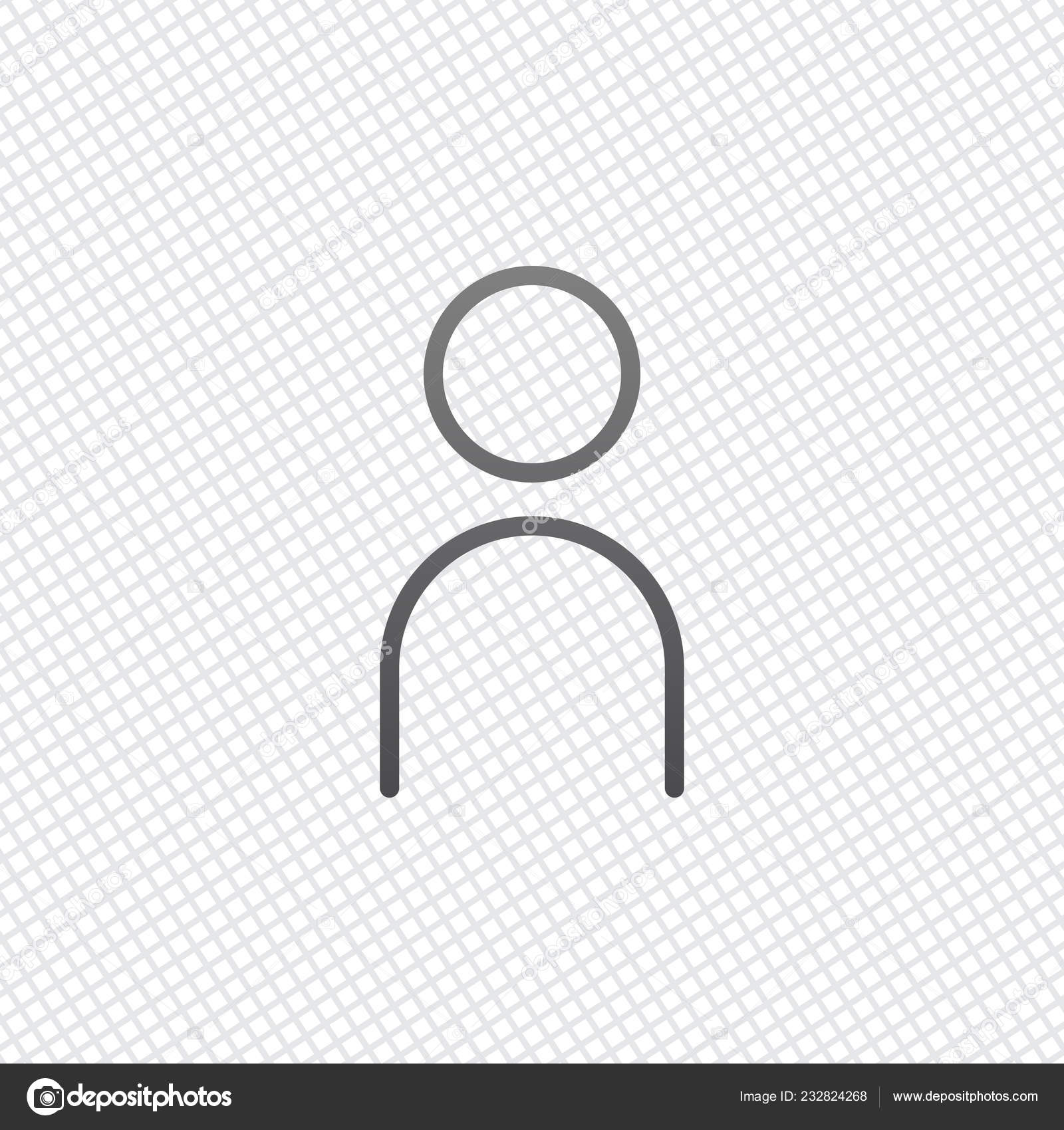 Simple Person Icon Linear Symbol Thin Outline Grid Background Stock ...