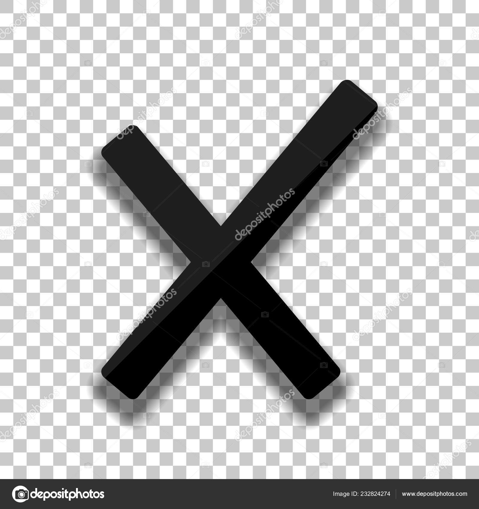 Wrong Mark Icon Black Glass Icon Soft Shadow Transparent Background ...