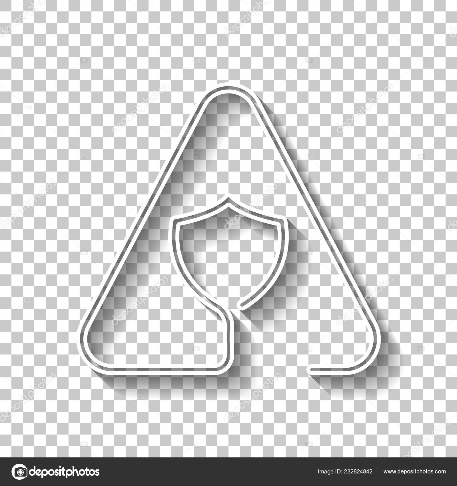 Shield Warning Triangle Problem Protect Linear Icon Thin Outline One ...