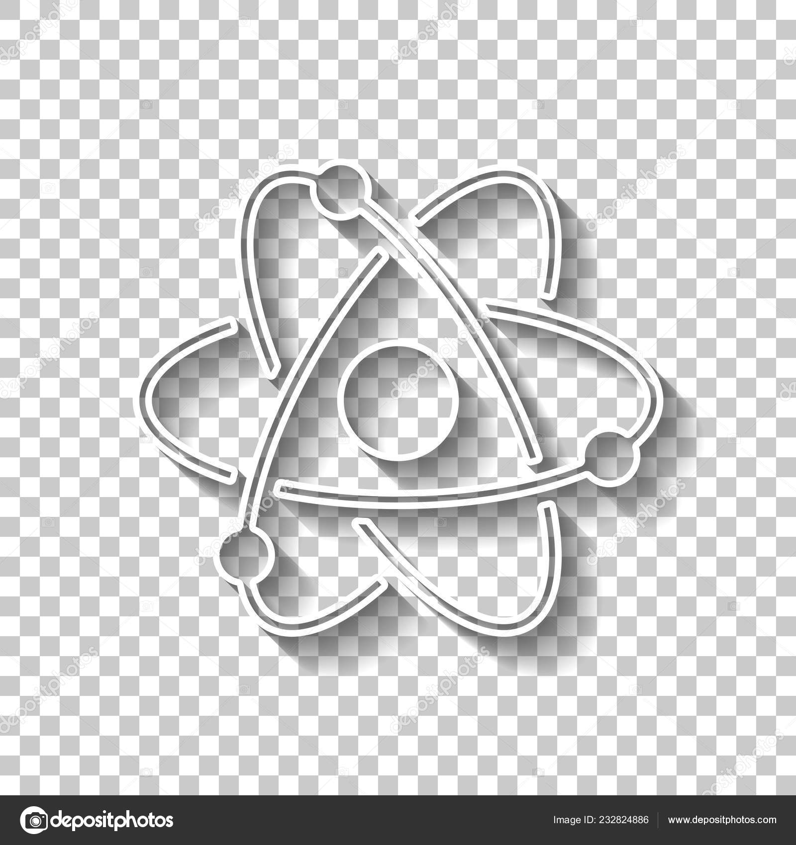 Wissenschaftliches Atomsymbol Einfaches Symbol Weißes Umrissschild Mit ...