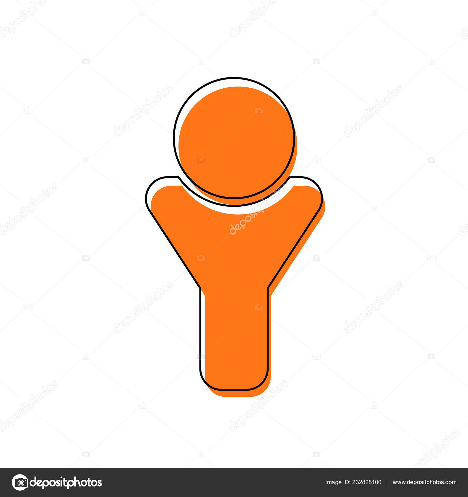 Simple Male Symbol Man Icon Isolated Icon Consisting Black Thin Stock ...