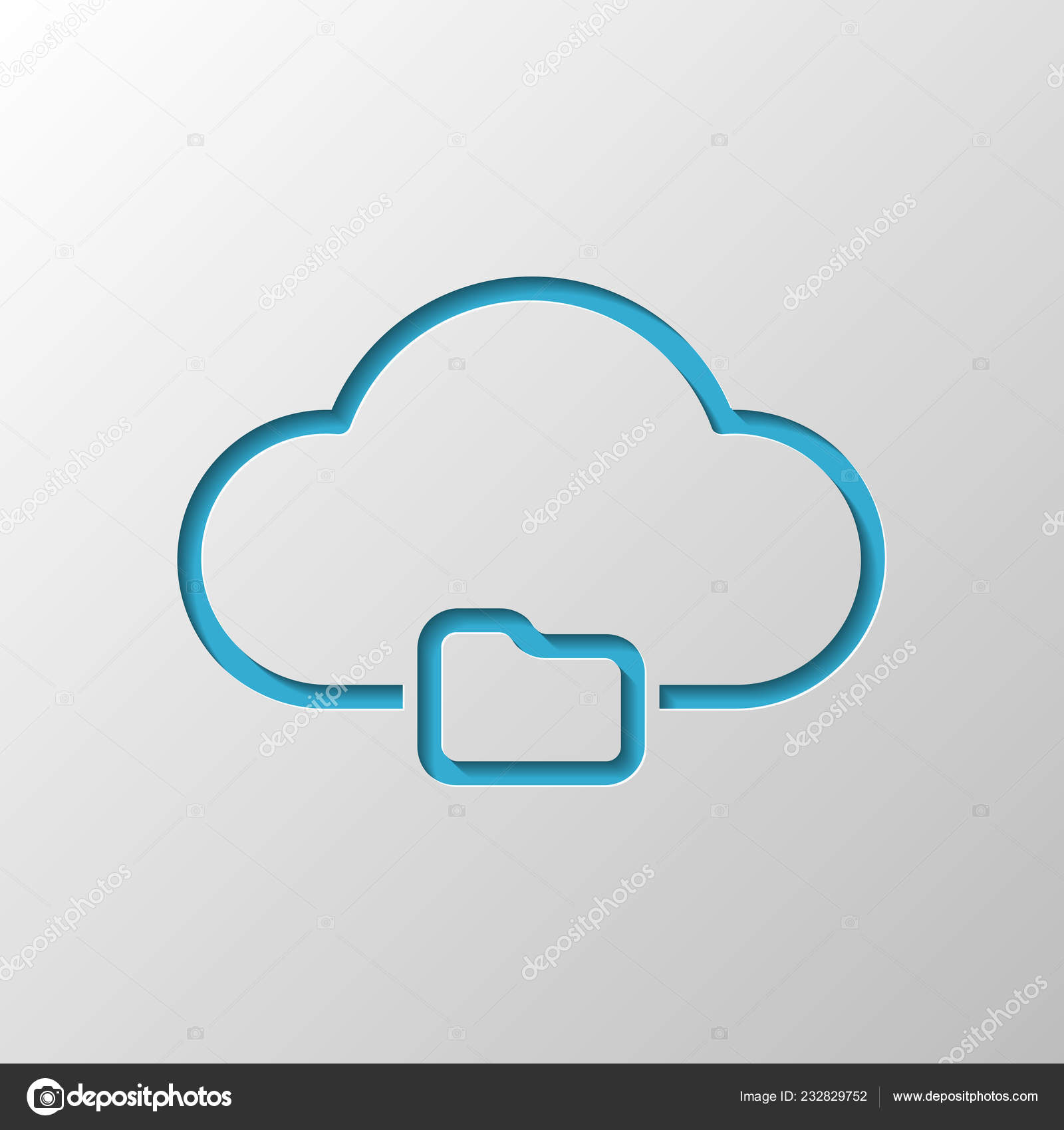 Outline Simple Cloud Folder Linear Symbol Thin Outline Paper Design ...