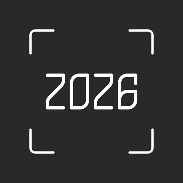 2026 Number Icon Happy New Year Black White Background Stock Vector by ...