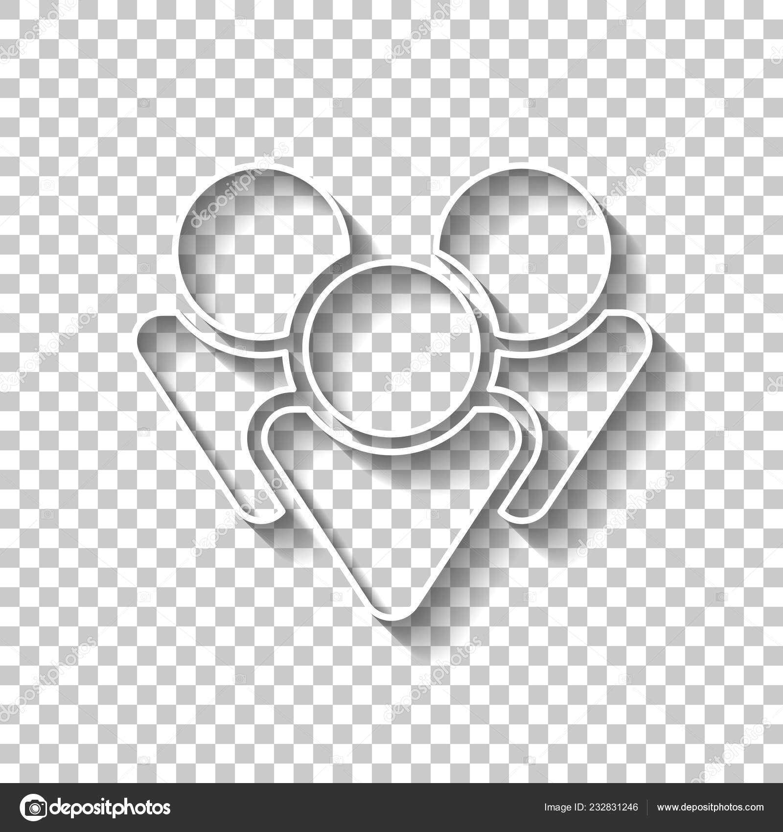 Team Group Icon White Outline Sign Shadow Transparent Background Stock ...