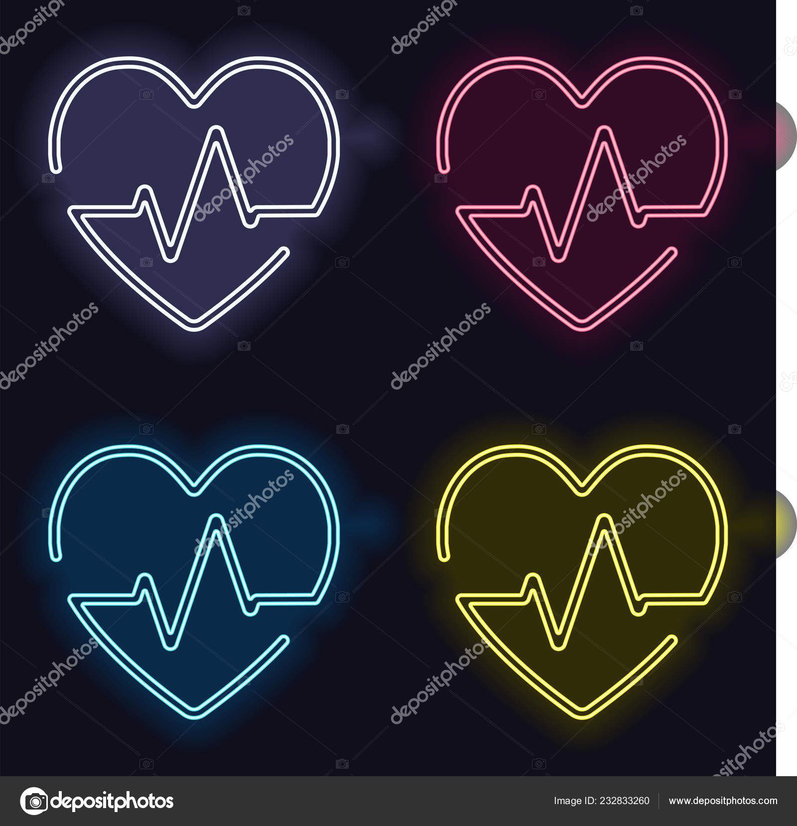 Heart Pulse Line One Line Style Linear Icon Thin Outline Stock Vector ...